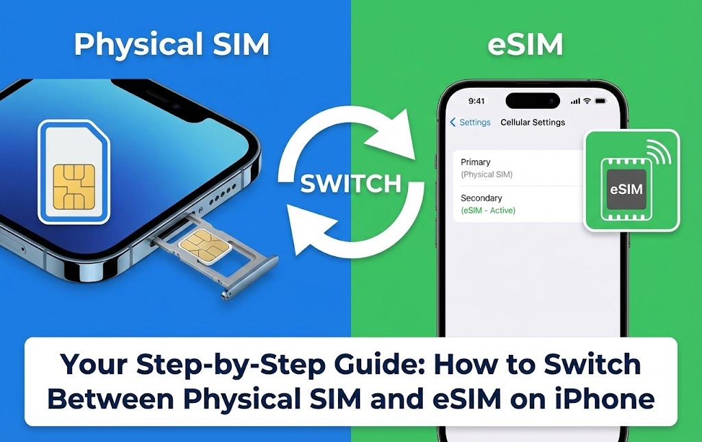 How to Switch Between Physical SIM and eSIM on iPhone Guide